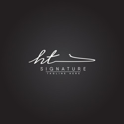 Ht logo - handwritten signature Royalty Free Vector Image