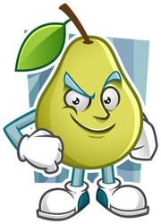 Cute pear mascot character giving a thumbs up Vector Image