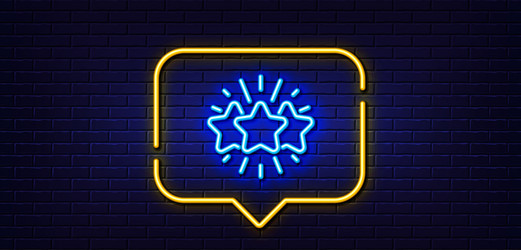 Stars line icon feedback rating sign neon light Vector Image