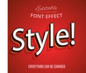 Red text editable font effect Royalty Free Vector Image