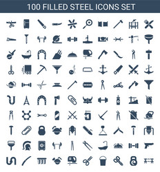 100 steel icons Royalty Free Vector Image - VectorStock