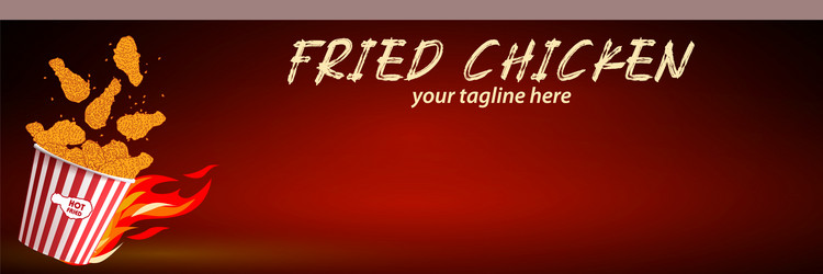 Fried chicken meat fast food menu design elements Vector Image