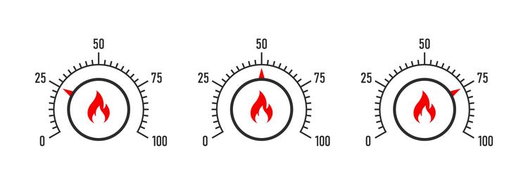 Digital thermostat scale heat temperature Vector Image