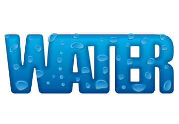 Water word designed with realistic drops Vector Image