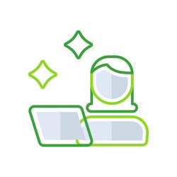 Maintenance guy business people icon with green Vector Image