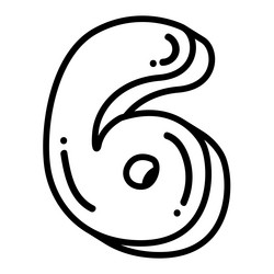 Cute funny number 6 Royalty Free Vector Image - VectorStock