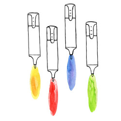 Colorful realistic markers set isolated on white Vector Image