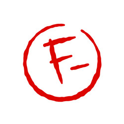 Grade result f minus isolated on white background Vector Image
