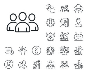 Group line icon users or teamwork sign Royalty Free Vector