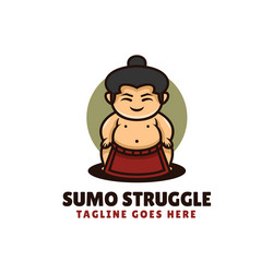 Happy sumo eating his ramen with ukiyo e style Vector Image