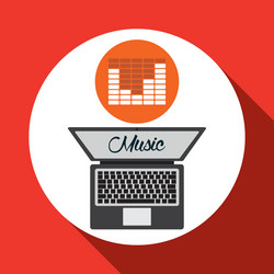 Music design laptop icon white background Vector Image
