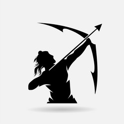 Man holding bow arrow Royalty Free Vector Image