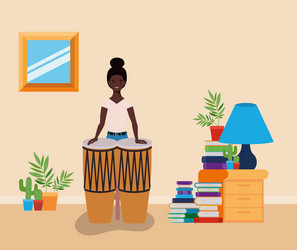 Girl Playing Bongos Vector Images (over 110)