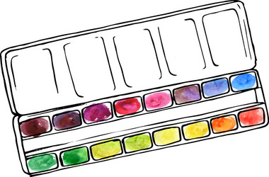 Art palette with paints Royalty Free Vector Image
