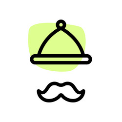 Dome shaped hat with a retro style dandy mustache Vector Image