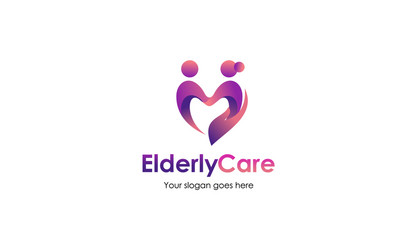 Elderly care logo design best Royalty Free Vector Image