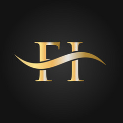 Initial monogram letter fi logo design Royalty Free Vector