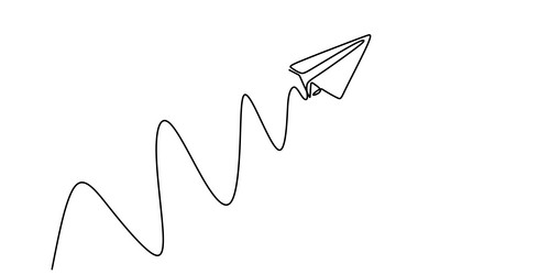 Continuous line drawing of paper airplane craft Vector Image