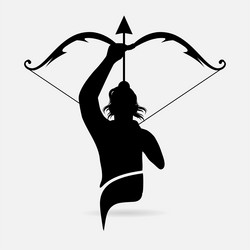 Man holding bow arrow Royalty Free Vector Image
