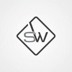 Abstract letter sw symbol design with creative Vector Image