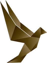 Blue bird poly icon design template isolated Vector Image