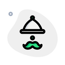 Dome shaped hat with a retro style dandy mustache Vector Image