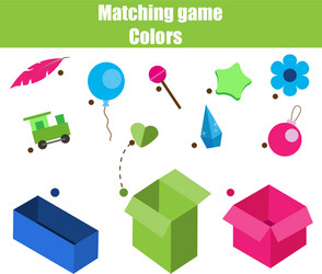 Educational children game match by color Vector Image