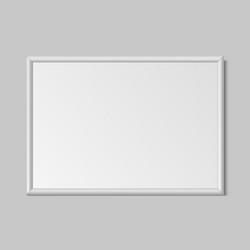 Realistic white horizontal frame for paintings Vector Image