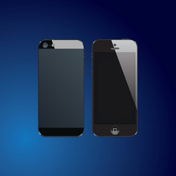 Realistic black mobile phone Royalty Free Vector Image