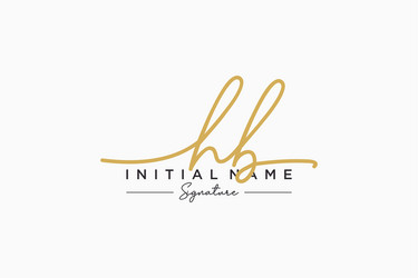 Initial hb signature logo template hand drawn Vector Image