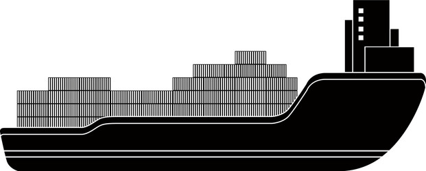 Isolated side view a cargo ship Royalty Free Vector Image
