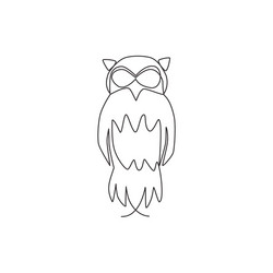 One single line drawing elegant owl bird head Vector Image