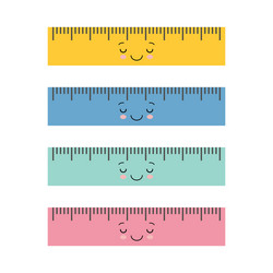 Cartoon cute school ruler isolated on white Vector Image