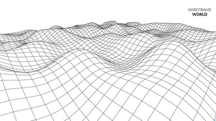 Wireframe landscape background futuristic Vector Image