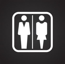 Restroom icon on black background for graphic Vector Image