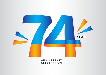 74 year anniversary celebration logotype on white Vector Image