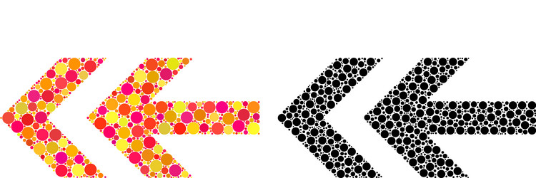 Pixel rotate left mosaic icons Royalty Free Vector Image