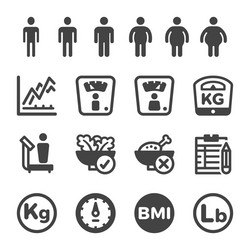 Human height icon set Royalty Free Vector Image