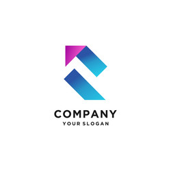 Letter r logo design inspiration with gradient Vector Image