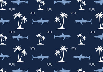 Sharks seamless pattern print design Royalty Free Vector