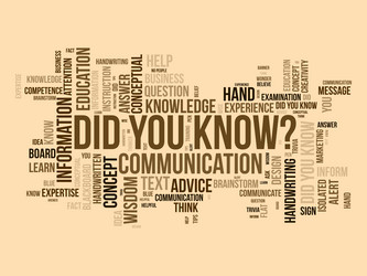 Word cloud background concept for did you know Vector Image