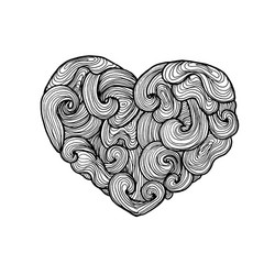 Black silhouette isolated cute pointy heart set Vector Image