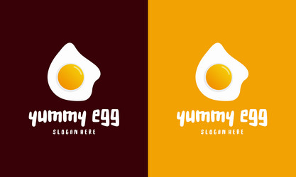 Fresh fried egg logo template designs yummy Vector Image