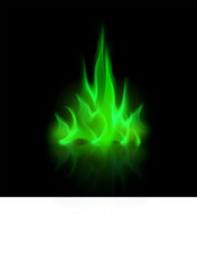 Green magic fire flame bonfire on background Vector Image