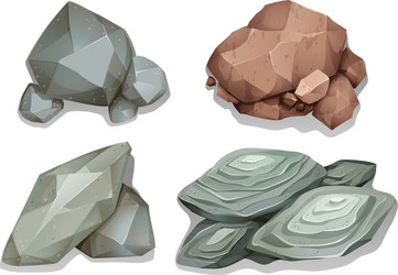 Three patterns of rocks in pile Royalty Free Vector Image
