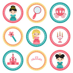 Set tags with princess theme tags Royalty Free Vector Image
