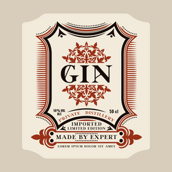 Template label for gin Royalty Free Vector Image