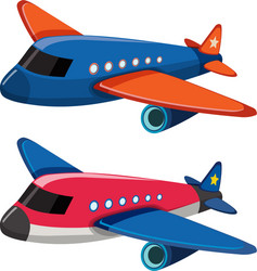 Two airplanes with blue and white colors Vector Image