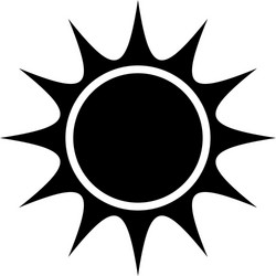 Black abstract sun graphic Royalty Free Vector Image