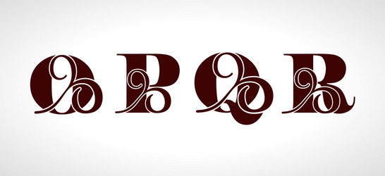Capital letters o p q r in a black circle Vector Image